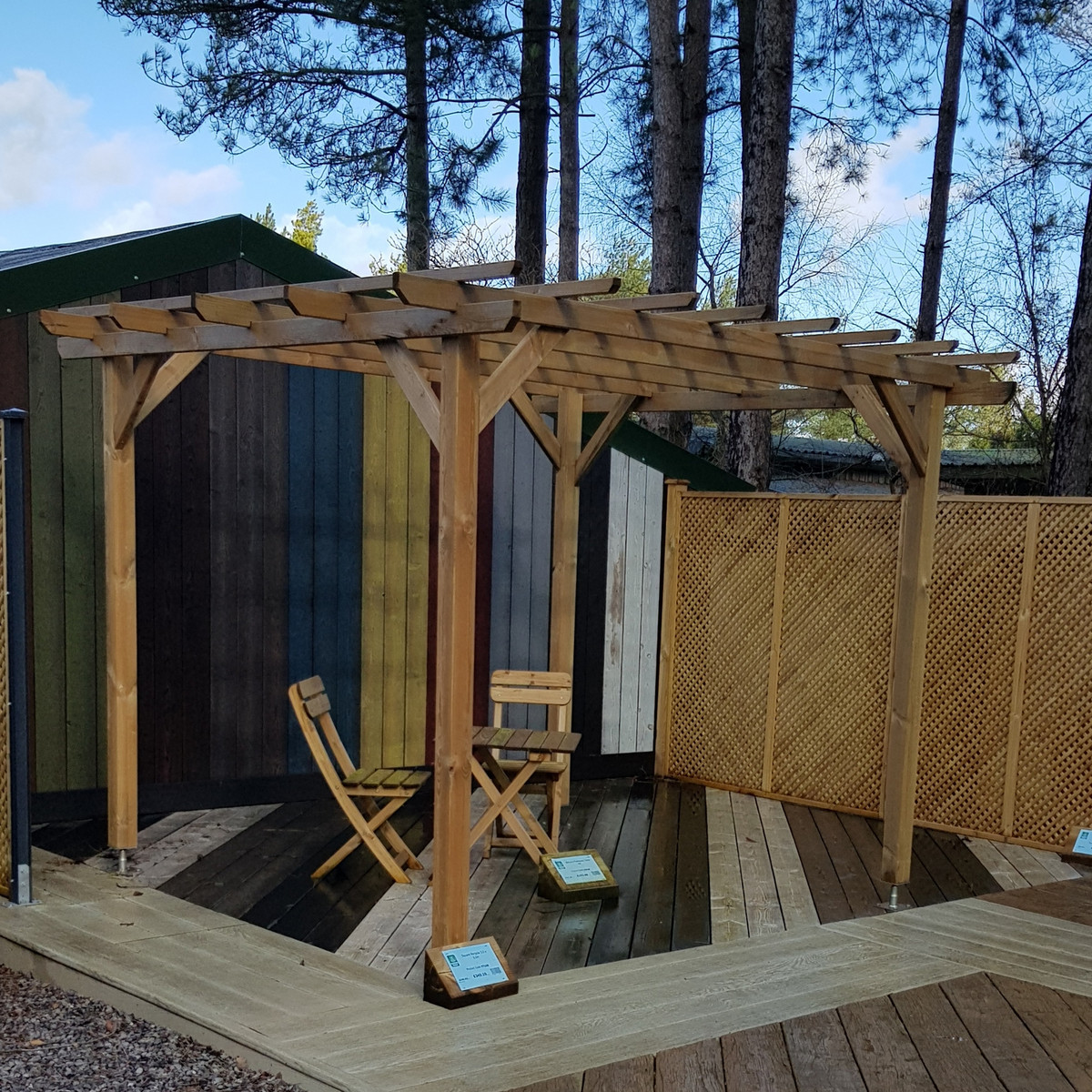 Pergola With Deck Around Tree Trex®Pergola™ ShadeTree Canopies